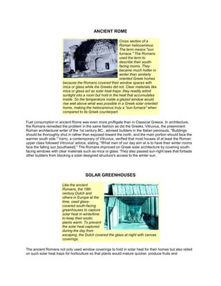 History of passive solar | DOCX