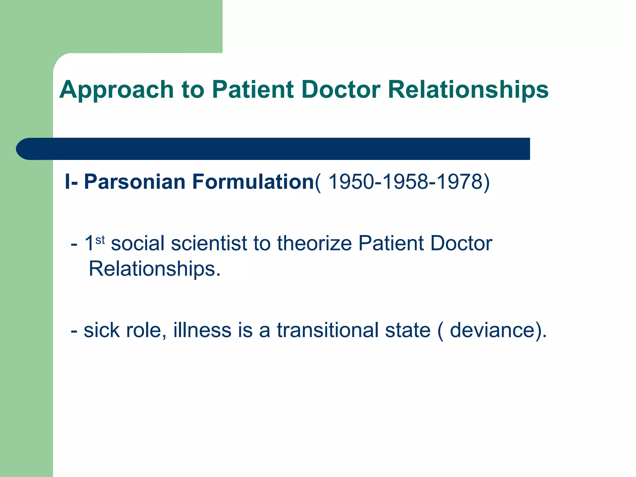 History of patient doctor relationships | PPT