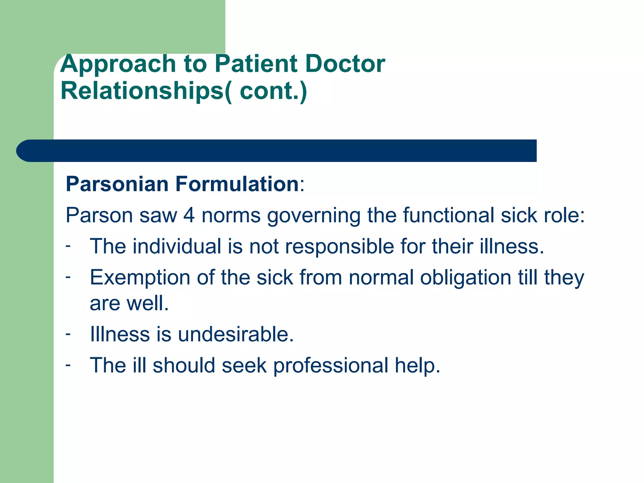History of patient doctor relationships | PPT