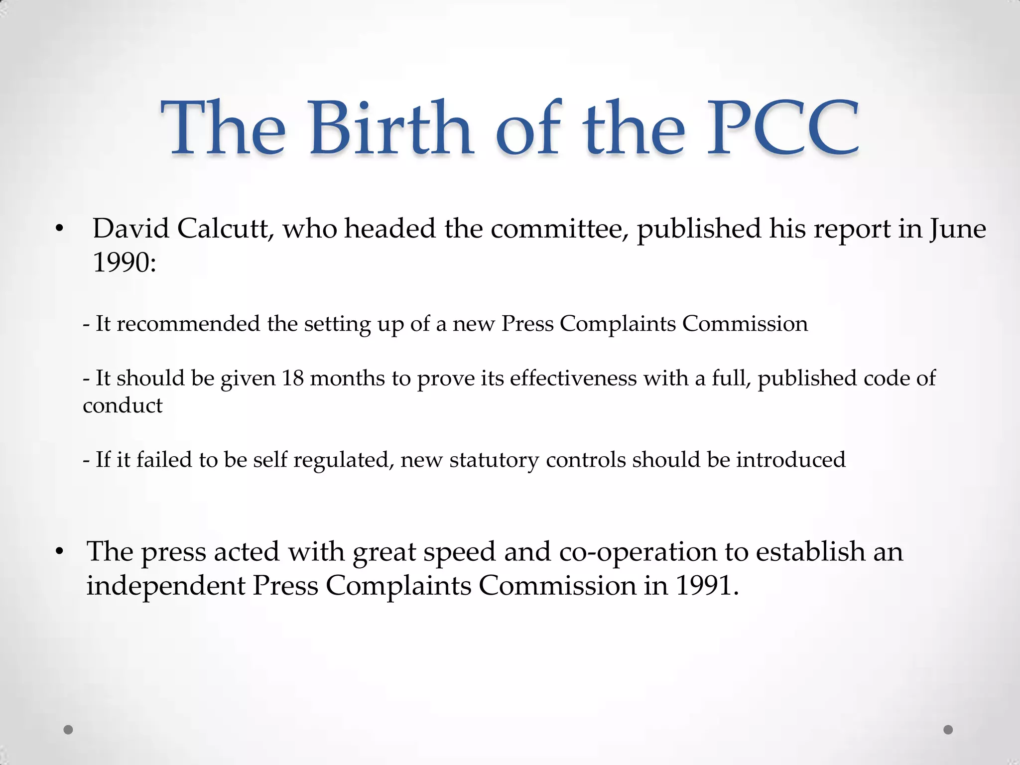 History of pcc | PPT