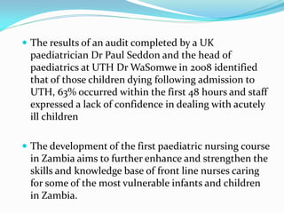 History of pediatric nursing development in zambia | PDF
