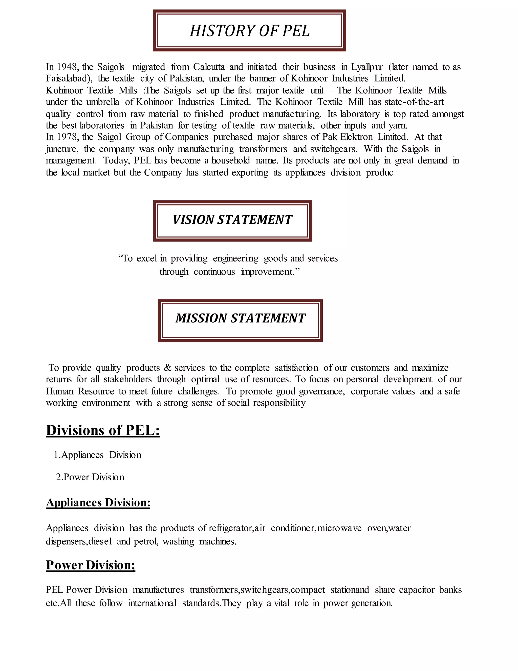 History of pel | DOCX
