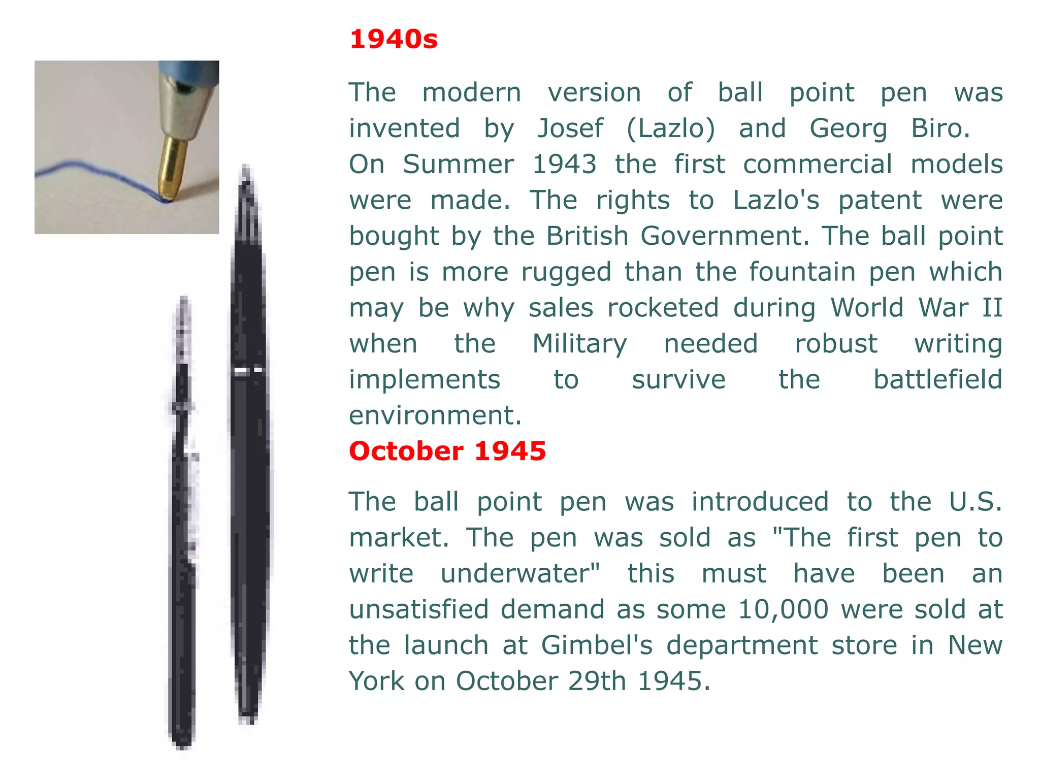 History of pen | PPTX