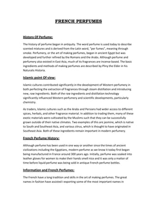 History of perfume | DOCX