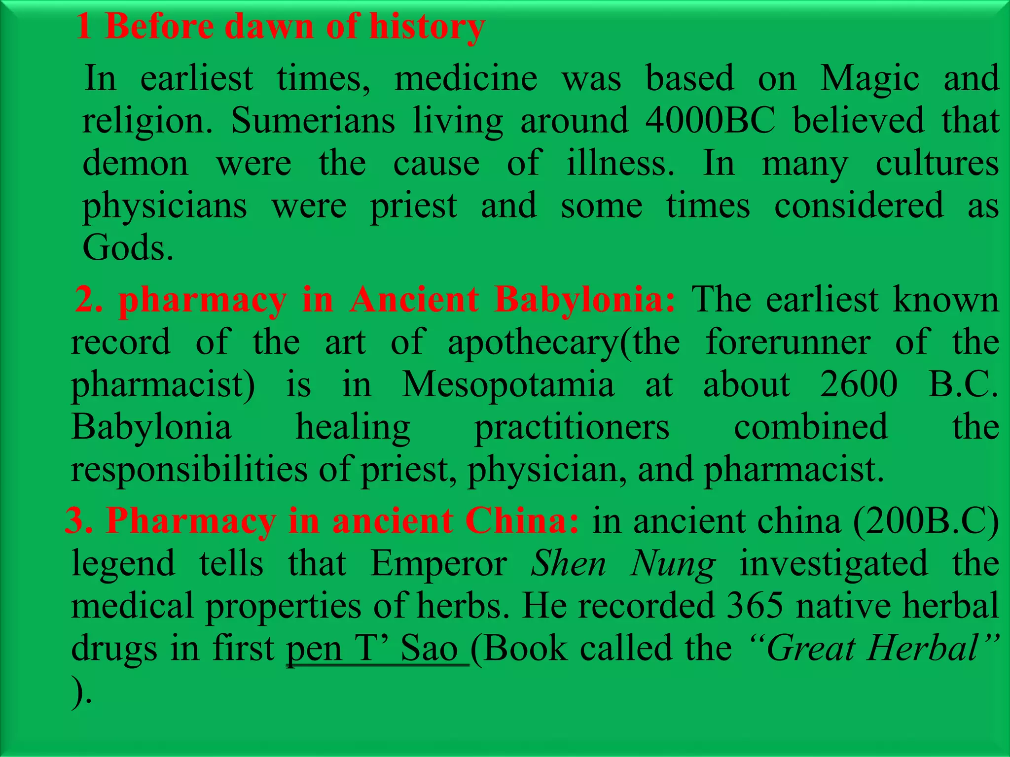 History of pharmacy | PPTX
