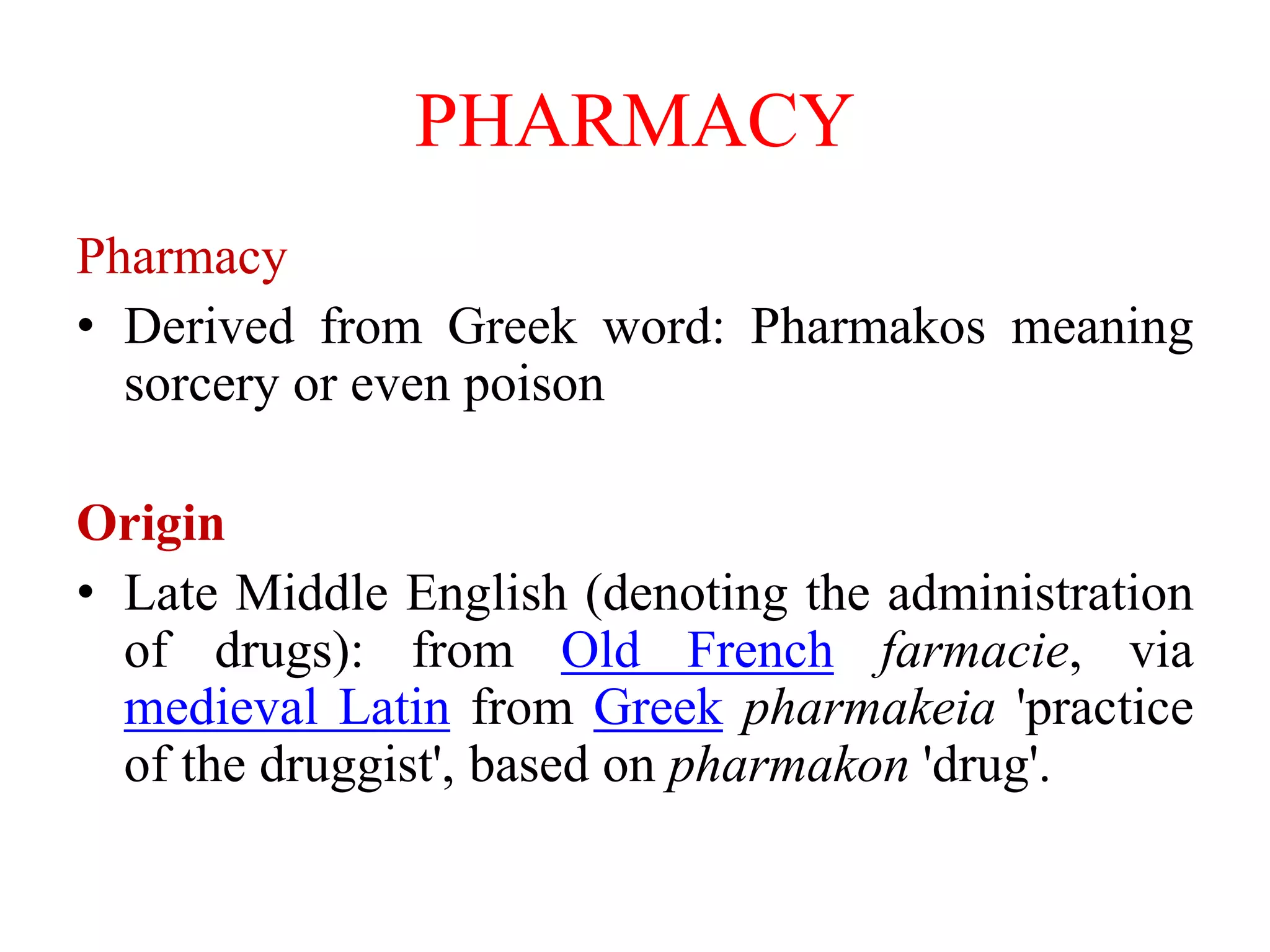 History of pharmacy | PPTX