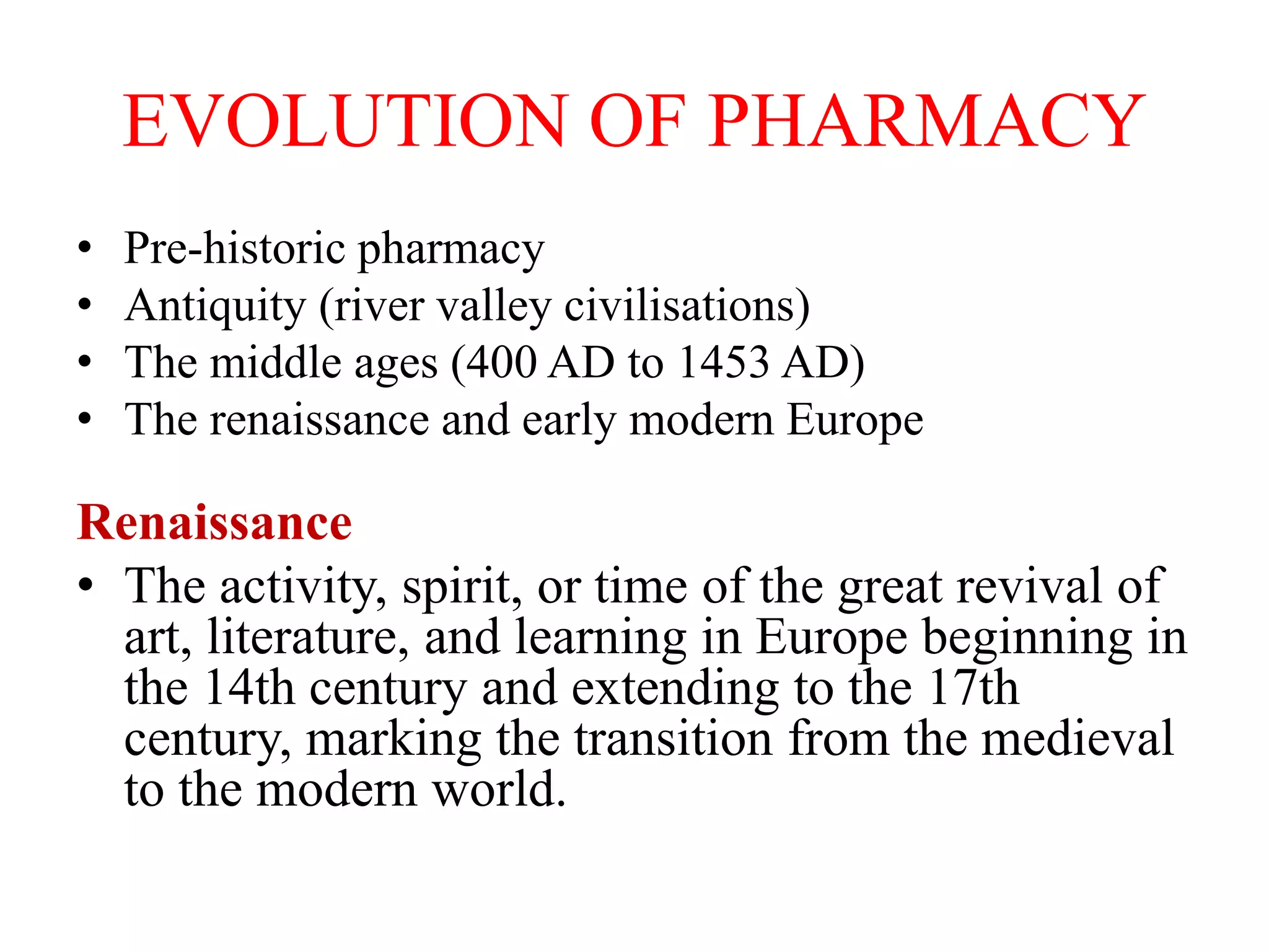 History of pharmacy | PPTX