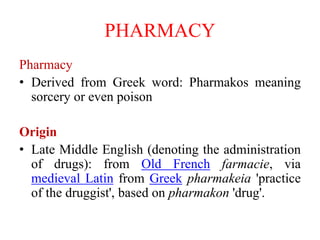 History of pharmacy | PPTX | Herbs and Supplements | Alternative Medicine