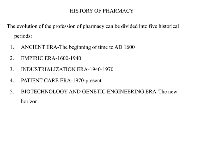 History of Pharmacy | PPTX
