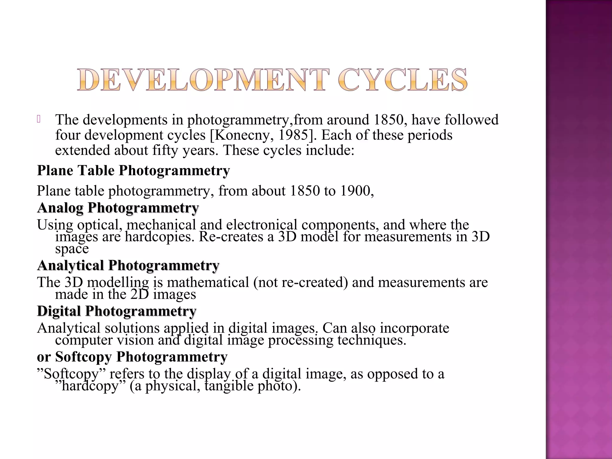 Historical Development of Photogrammetry | PPT