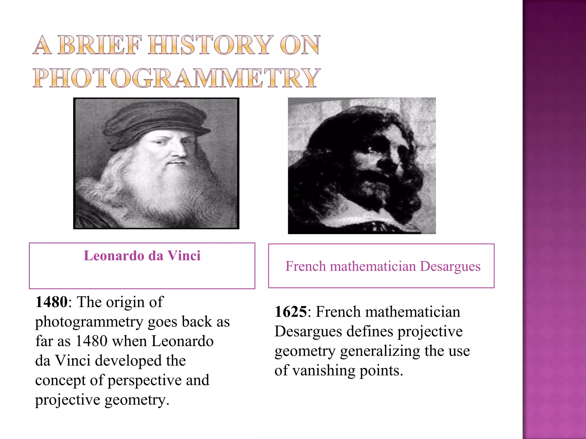 Historical Development of Photogrammetry | PPT
