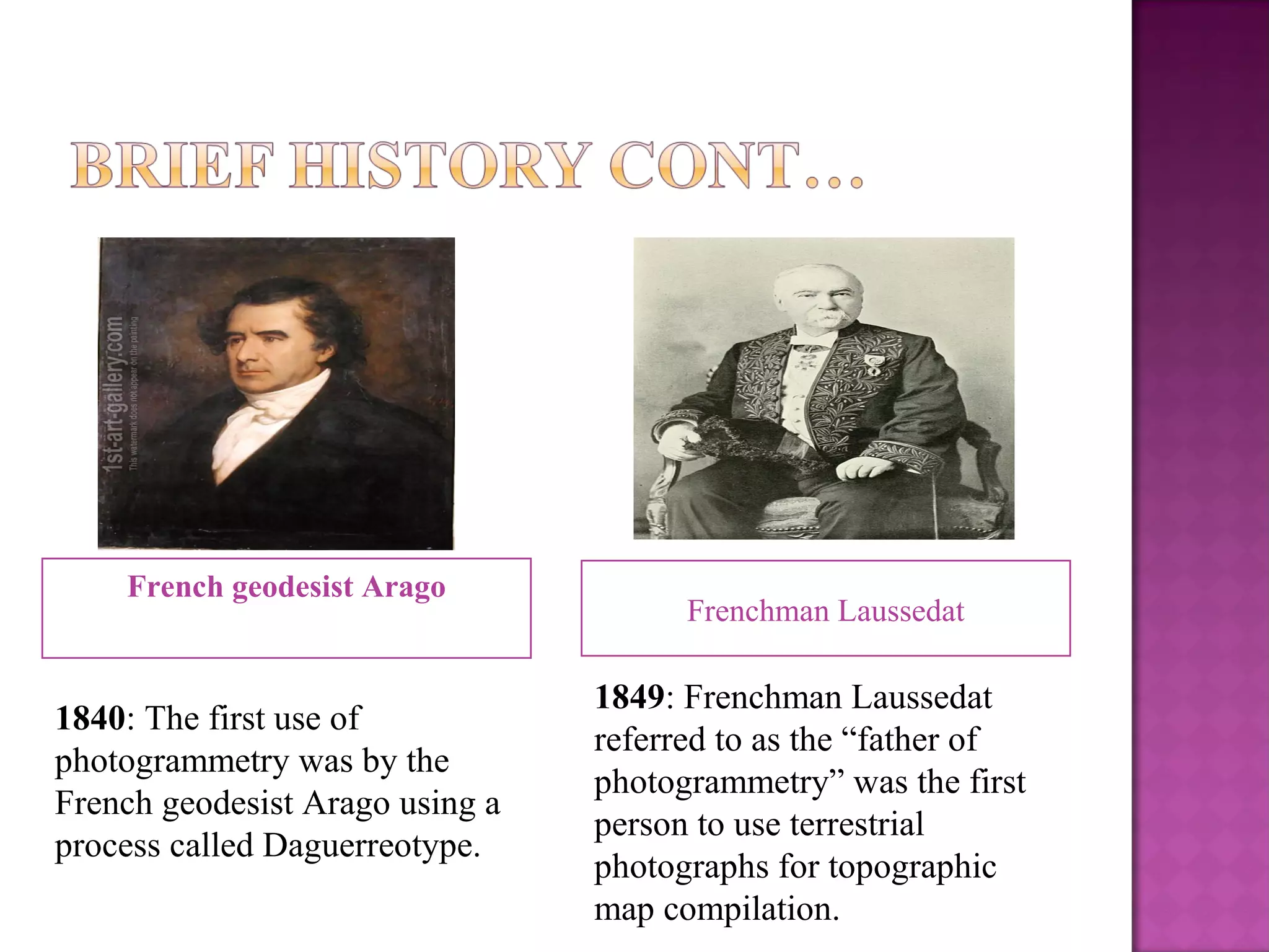 Historical Development of Photogrammetry | PPT