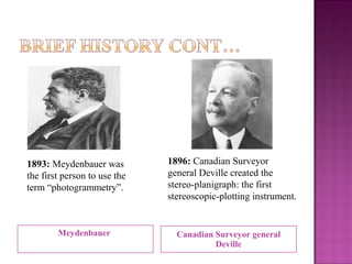 Historical Development of Photogrammetry | PPT