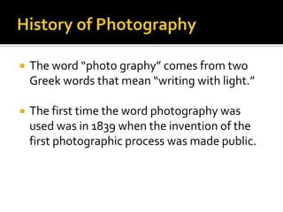 History of photography | PPTX