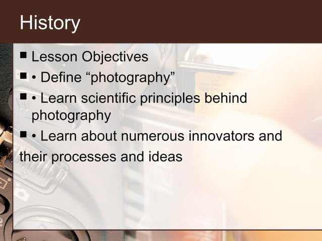 Introduction to photography types and processes | PPT