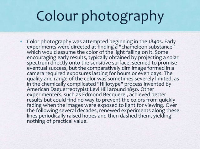 History of photography | PPT