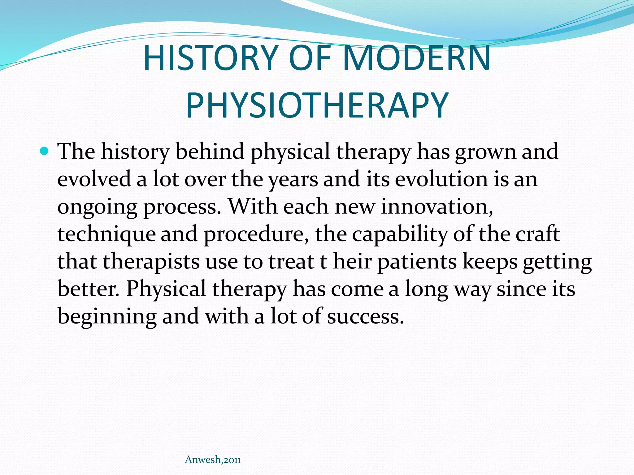 History of physiotherapy | PPTX