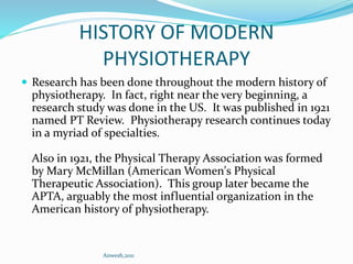 History of physiotherapy | PPTX