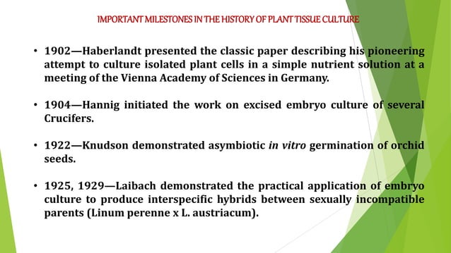History of Plant Tissue Culture | PPTX | Gardening | Home & Garden