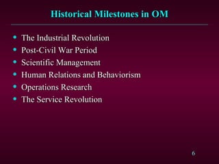 History Of Production Operations Management (POM) | PPT