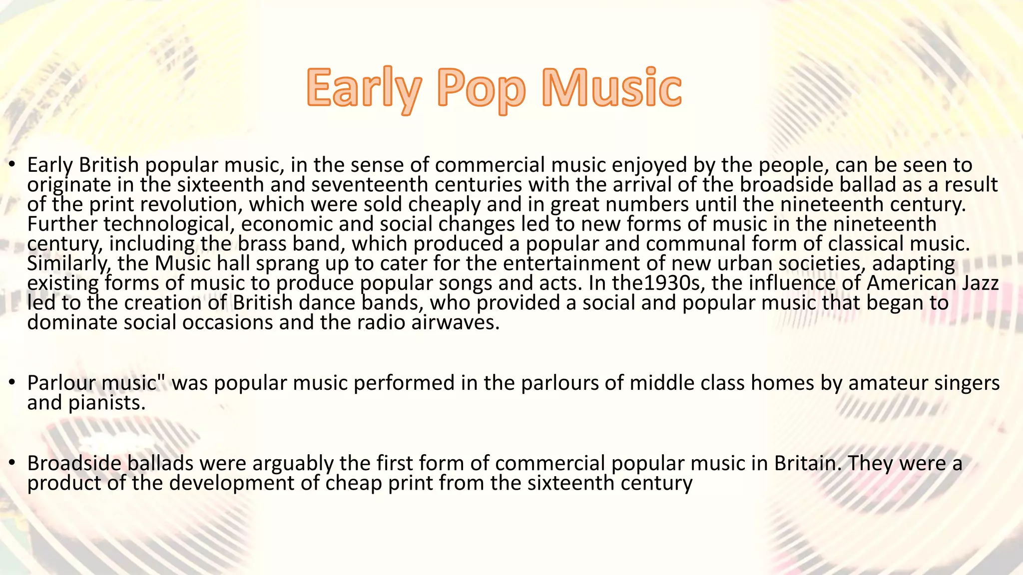 History of pop music | PPTX