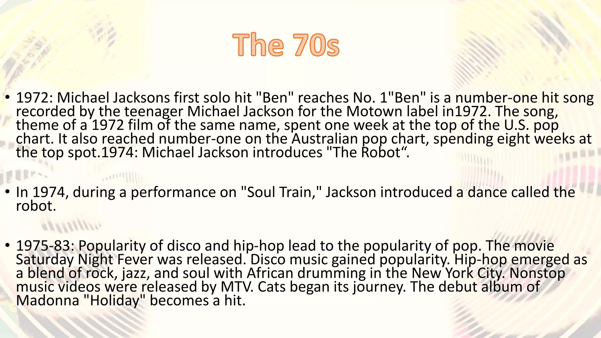 History of pop music | PPTX | Contemporary Hits/Pop/Top 40 | Music