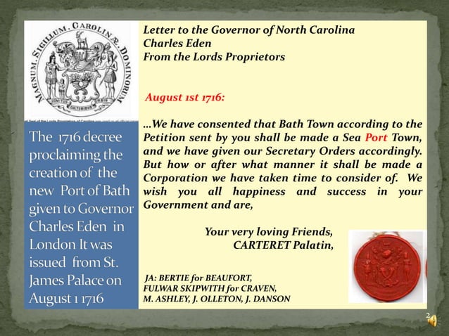 History of NC Colonial and Continental Port of Bath and its Colonial ...