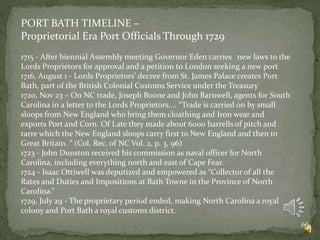 History of NC Colonial and Continental Port of Bath and its Colonial ...