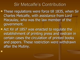 History of press laws in india | PPT