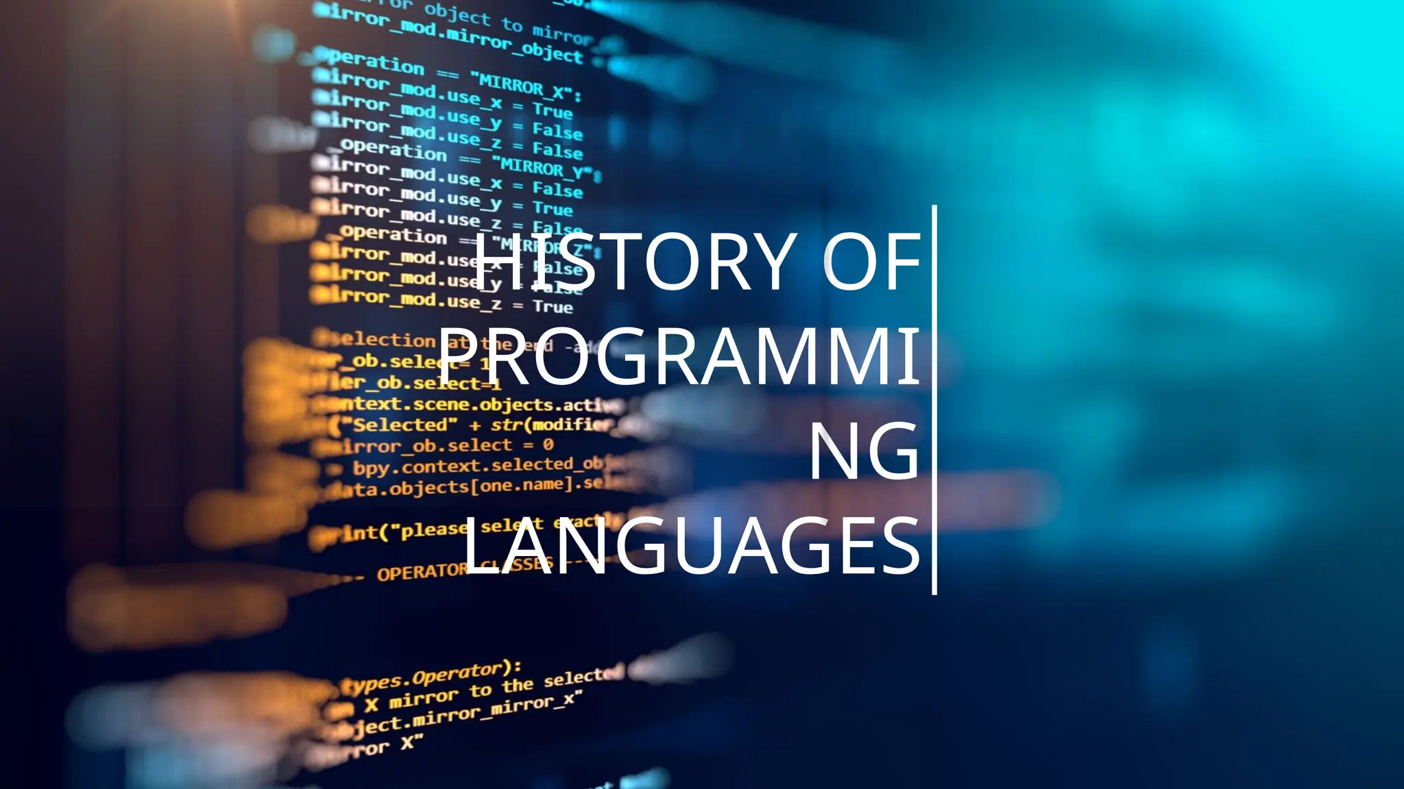 History of programming languages (Just a start) | PPTX