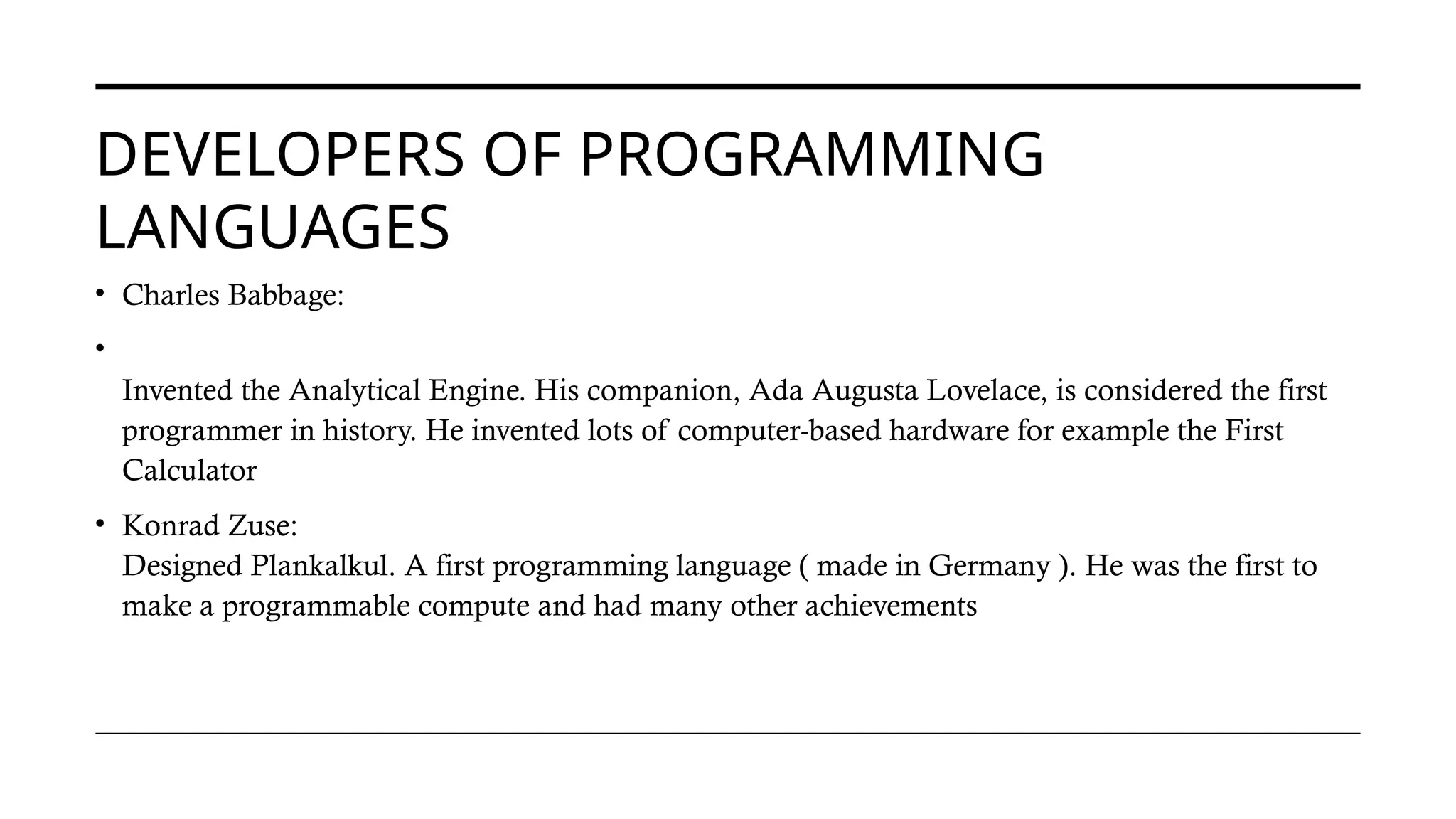 History of programming languages (Just a start) | PPTX