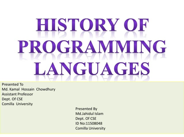 History of programminng language | PPT