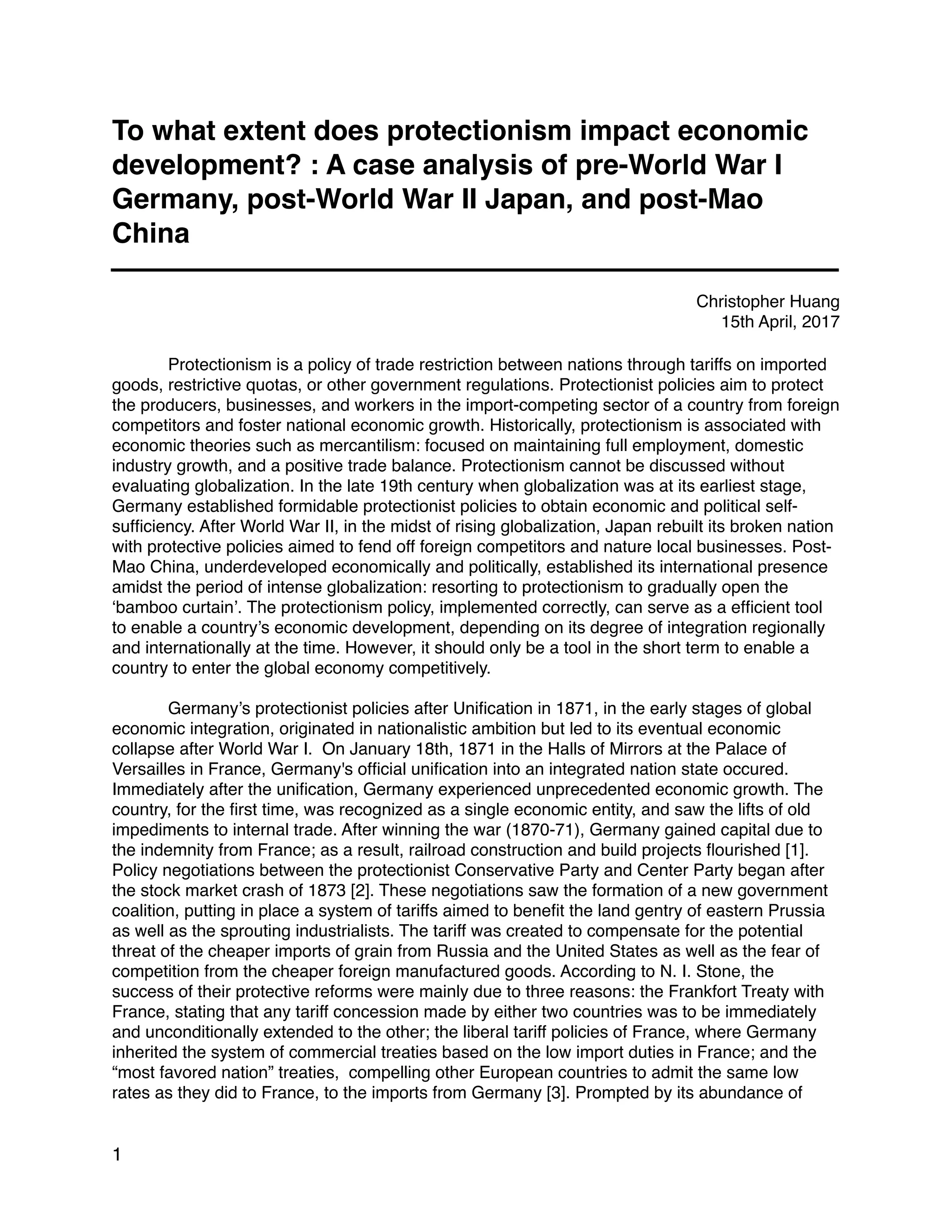 History of Protectionism | PDF