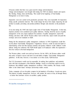 History of quality management | PDF