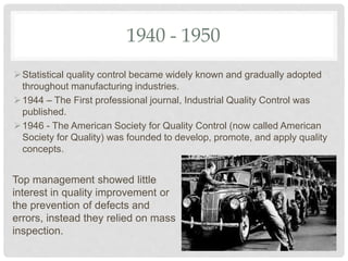 History of Quality Management | PPTX