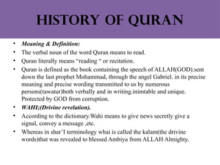 Comprehensive History and Significance of the Quran in Islam | PPTX