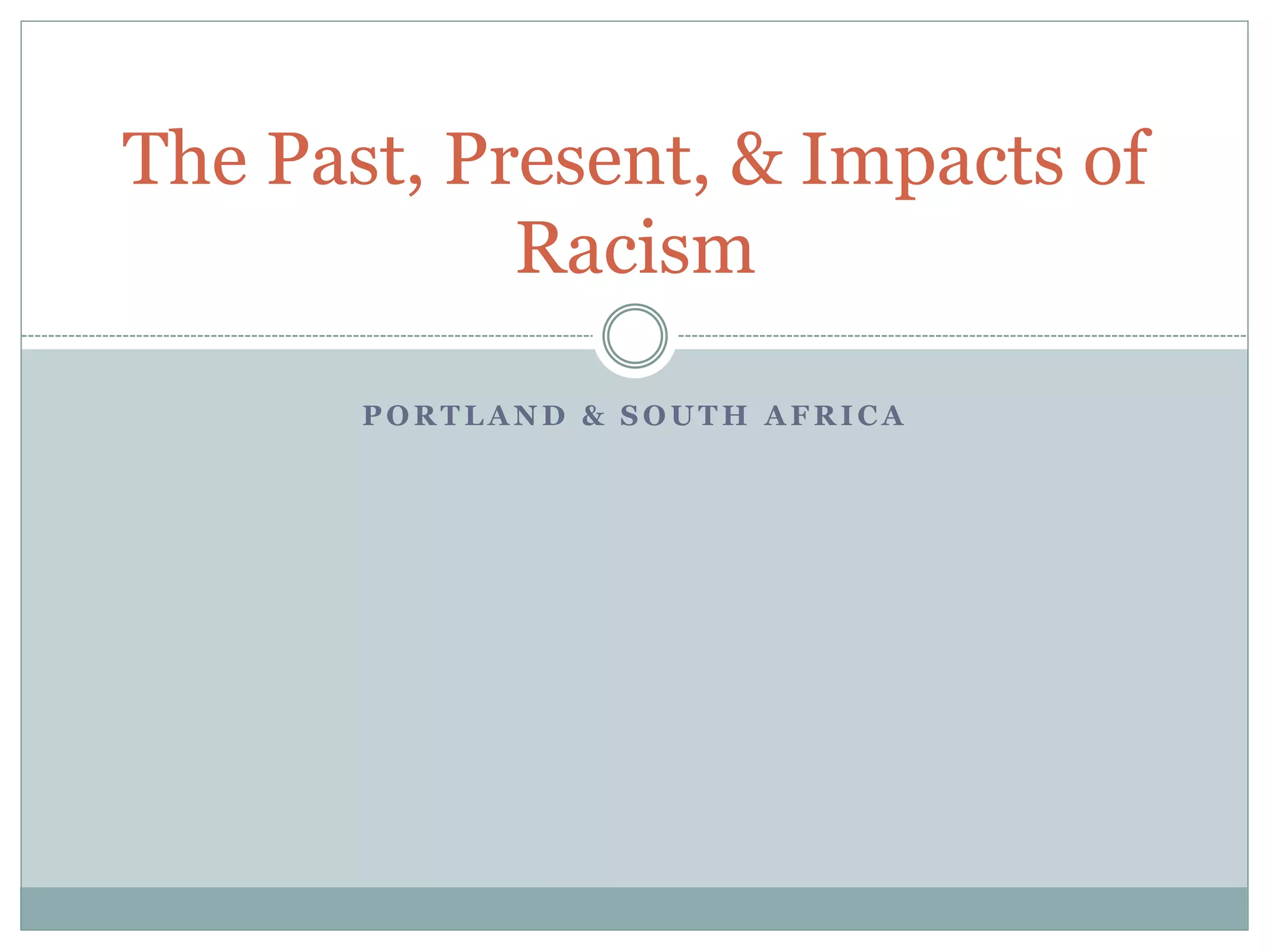 History of racism & portland | PPT
