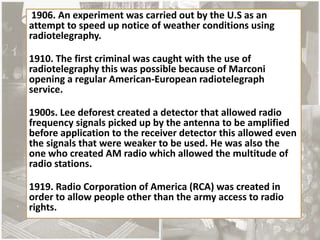 History of radio | PPTX | Music | Entertainment