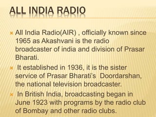 History of radio in India | PPTX