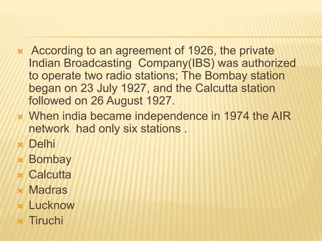History of radio in India | PPTX | Entertainment