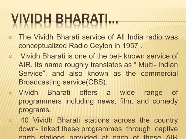 History of radio in India | PPTX | Entertainment