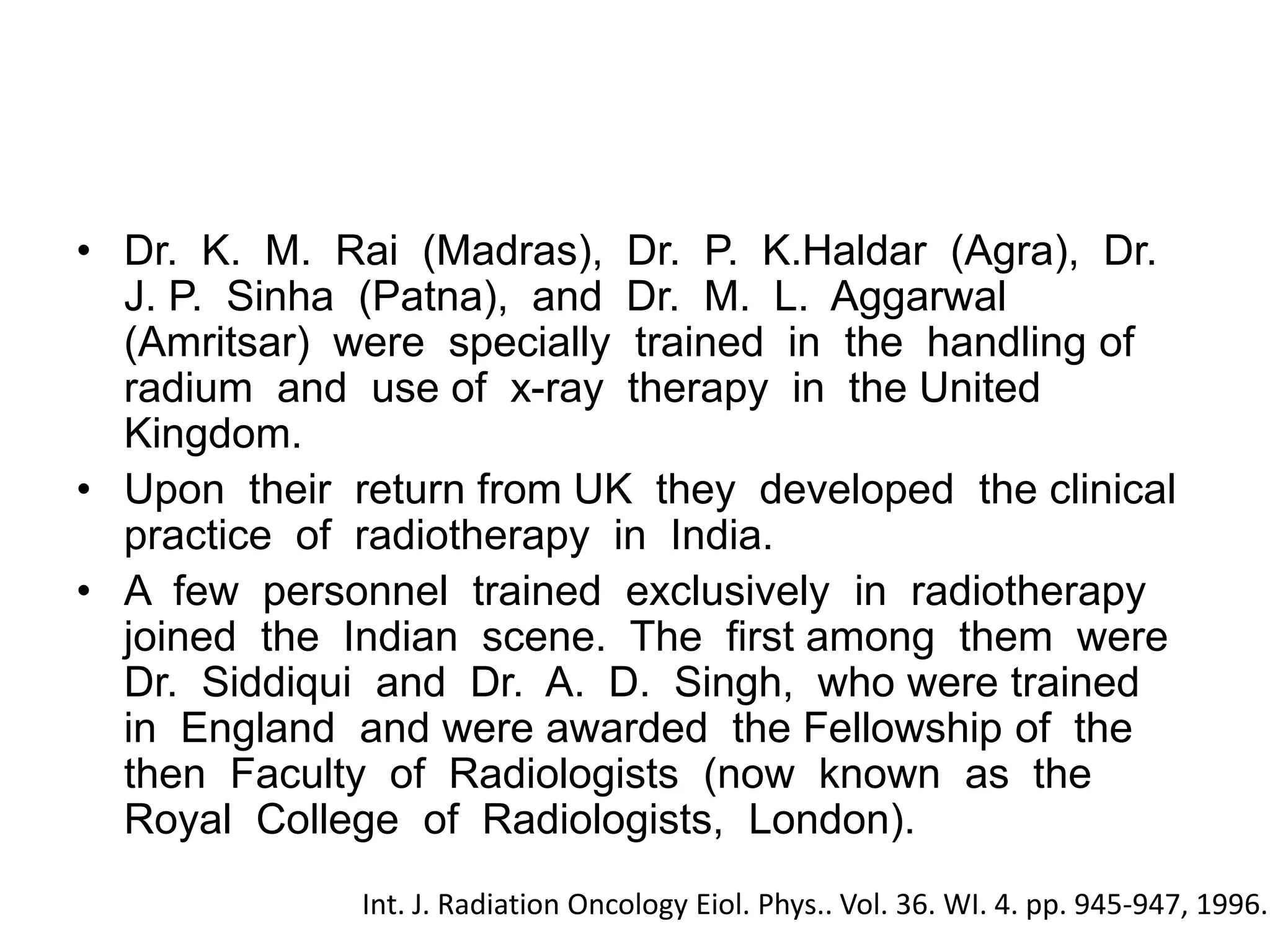 History of radiotherapy & infrastructure in india | PPTX
