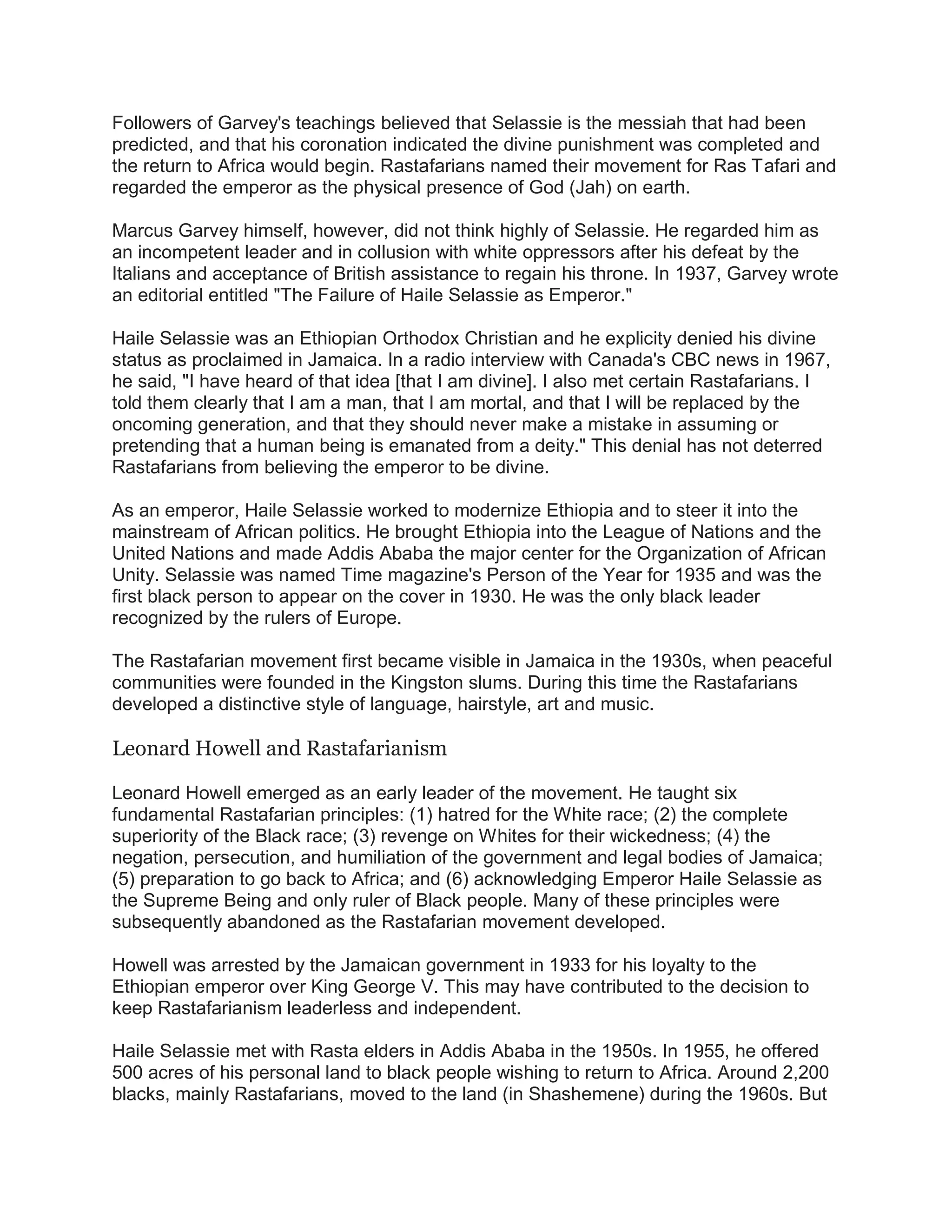 History of rastafarianism | PDF