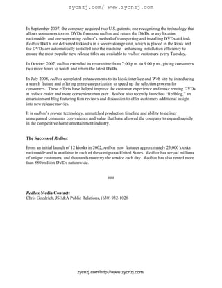 History of redbox | PDF