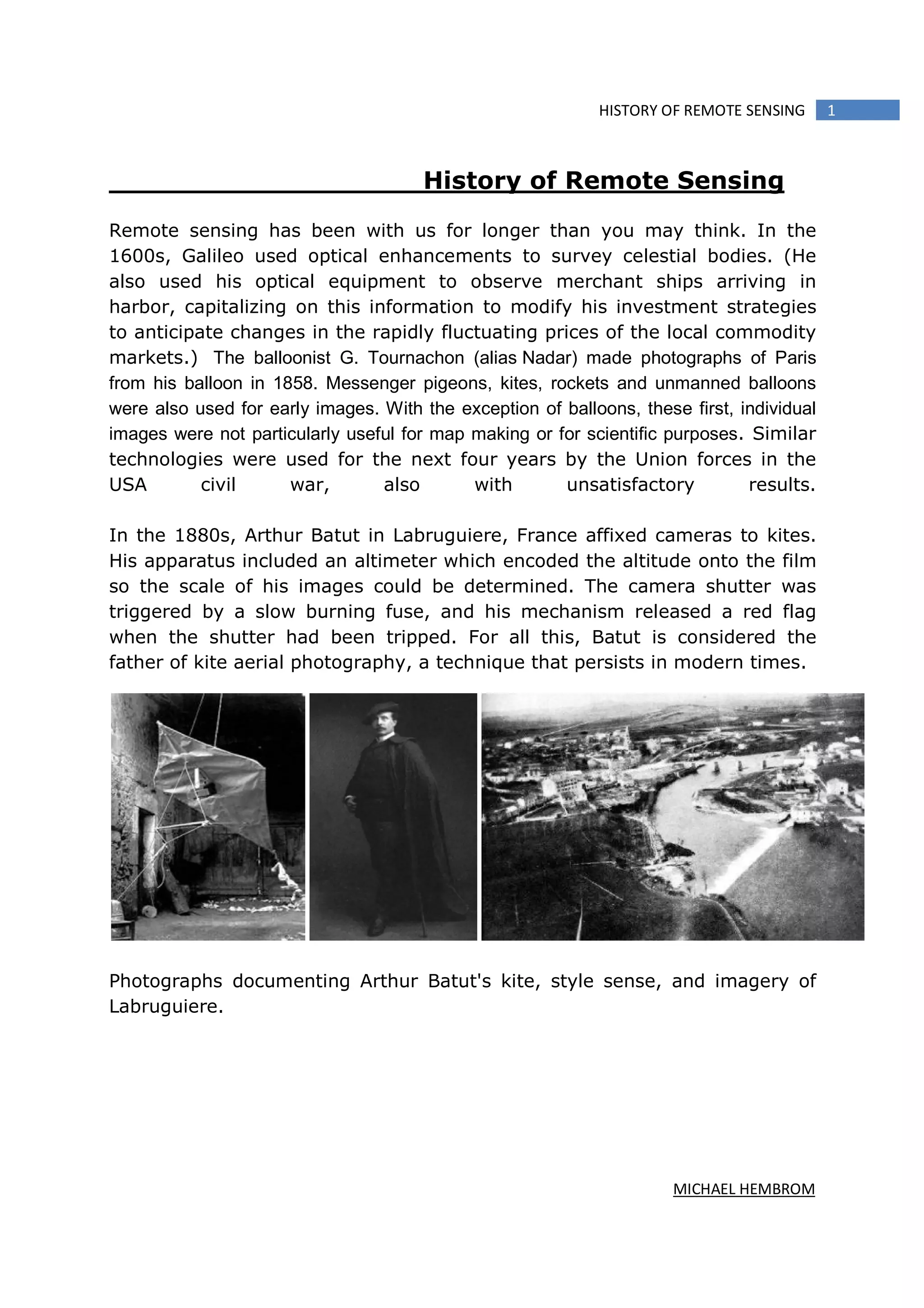 History of remote sensing | PDF