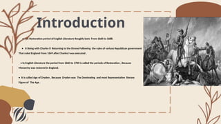 Restoration Drama ,History of restoration Age | PPTX