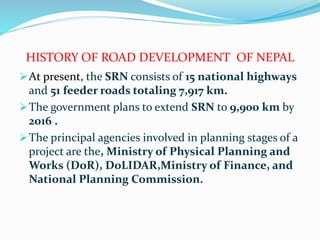 History of road in Nepal | PPTX