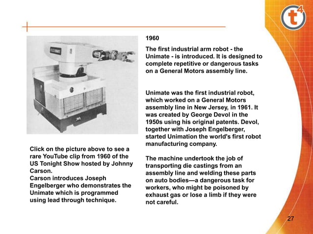 History of Robotics.ppt | Robotics | Technology & Computing