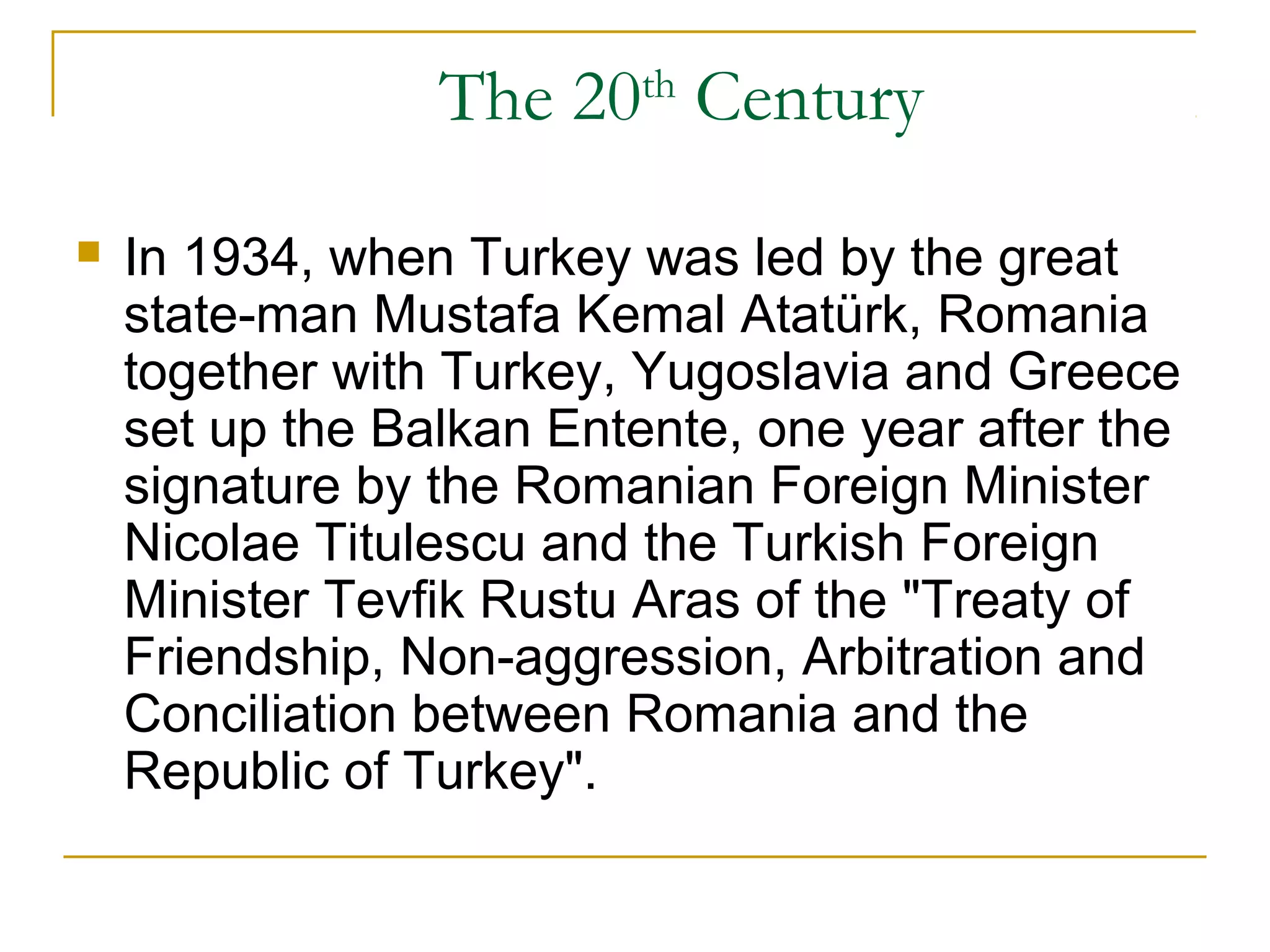 History of romanian turkish relations | PPT