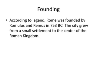 A Short History of the Amazing City of Rome | PPTX
